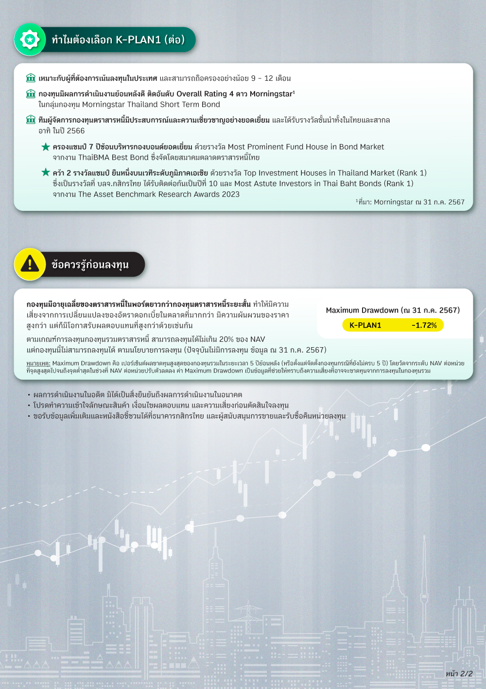 FHS K-PLAN1 - หลักทรัพย์จัดการกองทุนกสิกรไทย